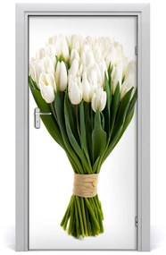 Fototapeta na dveře Bílé tulipány 85x205 cm