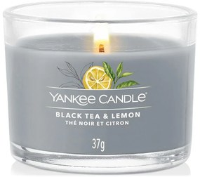 Yankee Candle –  votivní svíčka ve skle Black Tea & Lemon (Černý čaj s citrónem), 37 g