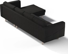 Potah na pohovku IKEA Norsborg 4-místná se šezlongem barva černá látka pletený vzor