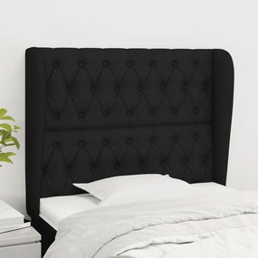 Čelo postele typu ušák černé 103x23x118/128 cm textil 3118284