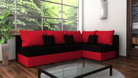 Rohová rozkládací sedačka FARGO černo-červená