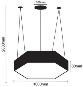 LED Lustr na lanku LED/100W/230V 4000K pr. 100 cm