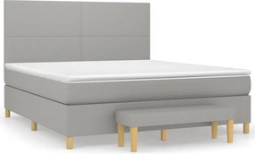 Box spring postel s matrací světle šedá 160 x 200 cm textil 3137005