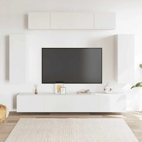 6dílný set TV skříněk bílý kompozitní dřevo 3078699