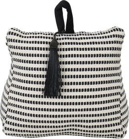 Krémovo-černá bavlněná dveřní zarážka Stripe - 10*21*17cm