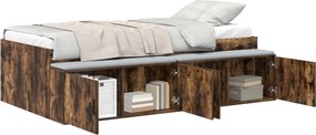 Rám postele se dveřmi Kouřový dub 80 x 200 cm Kompozitní dřevo 3335201