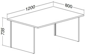 Stůl ProOffice A 80 x 120 cm