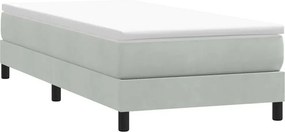 Postel Box Spring bez matrace světle šedá 80x220 cm samet 3315849