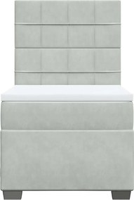 Box spring postel s matrací světle šedá 100x200 cm samet 3293134