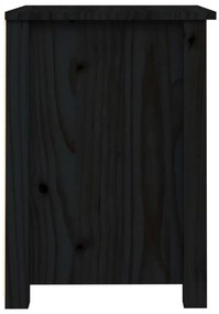 Noční stolek černý 40 x 35 x 49 cm masivní borové dřevo