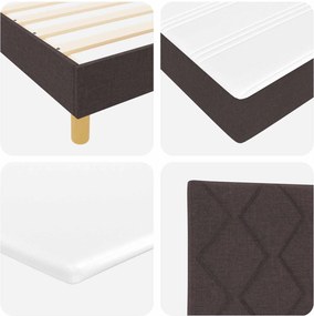 Postel s boxspringem s čelo Tmavě hnědá 200 x 180 cm textil 3341310