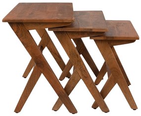Set 3ks odkládací dřevěný stolek Rammia - 54*35*51 / 47*30*46 / 40*25*41 cm