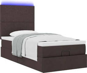 Osmanský rám postele s matrací tmavě šedá 90x190cm textil 3313888