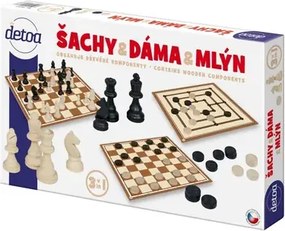 DETOA Šachy a dáma / Dřevo, papír / od 3 let