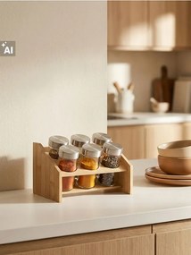 Sinsay - Nádobky na koření se stojanem 7 pack - béžová