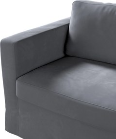 Potah na pohovku IKEA  Karlstad 2-místná , nerozkládací, dlouhý barva šedá látka lesklé, sametová