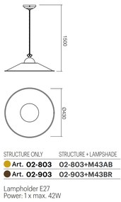 Incanti Rustikální závěsné svítidlo Lea, ø 43 cm, 1 x E27 Barva: Mosaz