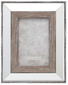 Fotorámeček se skleněno-dřevěným okrajem Noel - 19*2*24 / 10*15 cm