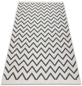 koberec TWIN 23002 ZigZag, bavlna, oboustranný, Ekologické třásně a velikost 140x190 cm | krásné koberce cz