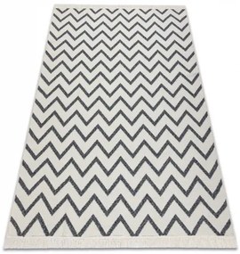 koberec TWIN 23002 ZigZag, bavlna, oboustranný, Ekologické třásně a velikost 80x300 cm | krásné koberce cz