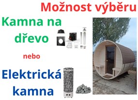 NIKIDO Venkovní sudová sauna na dřevo nebo elektřinu LOLA 180x220 pro 4 osoby