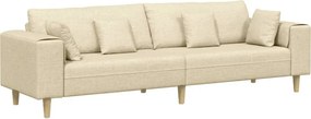 Pohovka Krémová 250 x 77 x 76 cm textil 3335149