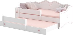 ADRK Furniture Dvojitá postel s matracemi EMKA II Pink 160x80
