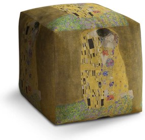 Sablio Taburet Cube Polibek - Gustav Klimt: 40x40x40 cm