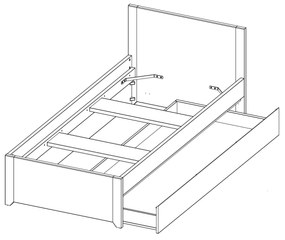 Sconto Postel ANGEL 90 dub craft bílý, 90x200 cm