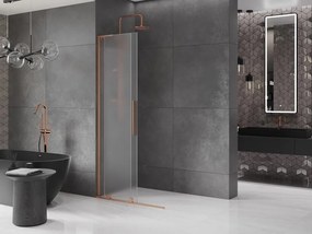 Mexen Velar L, posuvná sprchová zástěna Walk-in 110 x 200 cm, 8mm sklo námraza, měděná matná, 871-110-003-33-65