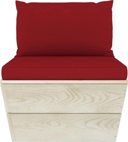 vidaXL 6dílná zahradní sedací souprava z palet + podušky smrkové dřevo [3063492] Barva: Červená