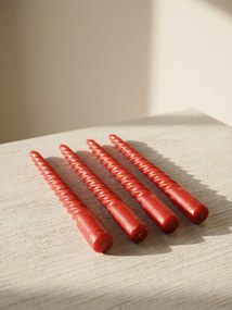 Sinsay - Stolní svíčky ve spirálovém tvaru 4 pack - červená
