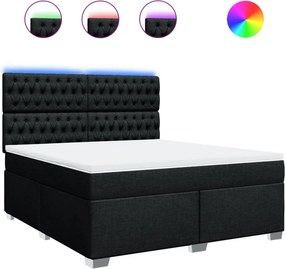 Box spring postel s matrací černá 180x200 cm textil 3292876