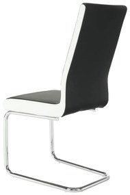 Kondela Židle, ekokůže černá / bílá + chrom, Neana