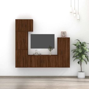 vidaXL 5dílný set TV skříněk kompozitní dřevo [3188809] Barva: hnědý dub