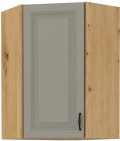 Kuchyňská skříňka Stilo 60x60 GN-90 1F (45°) korpus dub artisan, dvířka světle šedá CLAY