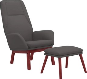 Relaxační křeslo s podnožkou tmavě šedé textil 3097872