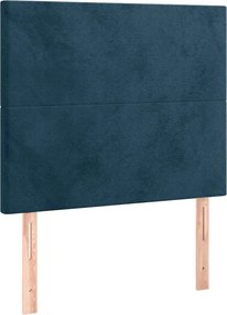 Čelo postele tmavě modré 80x5x118/128 cm sametové 3116086