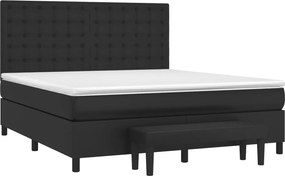 Box spring postel s matrací černá 180x200 cm umělá kůže 3137677