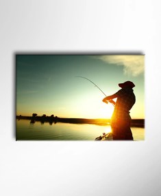 Malvis ® Obraz Rybář při úsvitu ROZMĚR (šířka x výška): jednodílný obdélník 150x100 cm