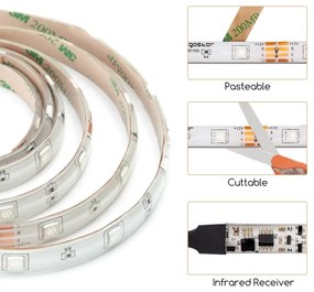 Aigostar - LED RGB Stmívatelný pásek 3m LED/24W/12/230V IP65 + DO
