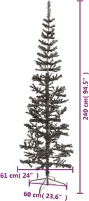 Úzký vánoční stromek černý 240 cm 329221