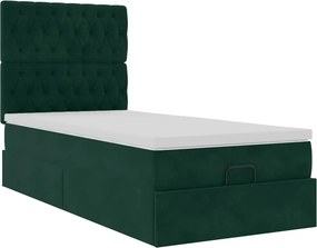 Osmanský rám postele s matracemi tmavě šedá 80x200cm samet 3313508