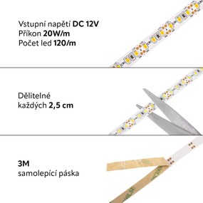 T-LED LED pásek CRI-600 vnitřní - Teplá bílá