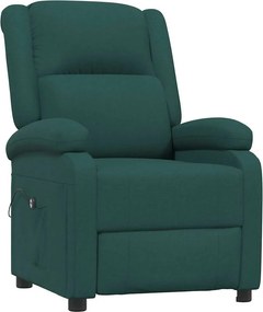 Elektrické polohovací křeslo tmavě zelené textil 3098358
