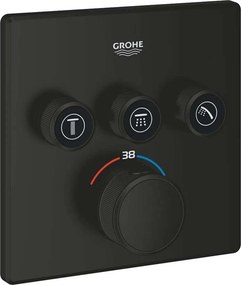 Grohe Grohtherm SmartControl - Termostatická baterie pod omítku, pro 3 spotřebiče, matná černá 291262430