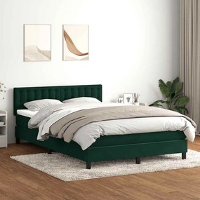 Box spring postel s matrací tmavě zelená 160x220 cm samet 3316650