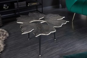 Konferenční stolek Gingko listy 75cm stříbrná černá/ 41792