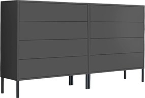 XXXLutz ŠIROKÁ KOMODA, antracitová, 158/86/33 cm MID.YOU - Komody na nožičkách - 001067001602