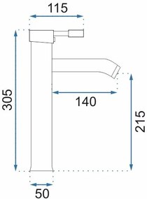 Umyvadlová baterie REA GRAF vysoká chrom